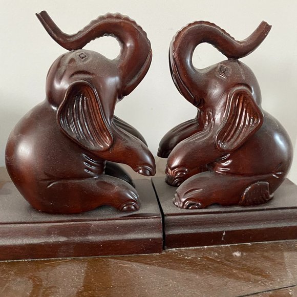 Salamat | Accents | Hand Carved Elephant Bookends | Poshmark